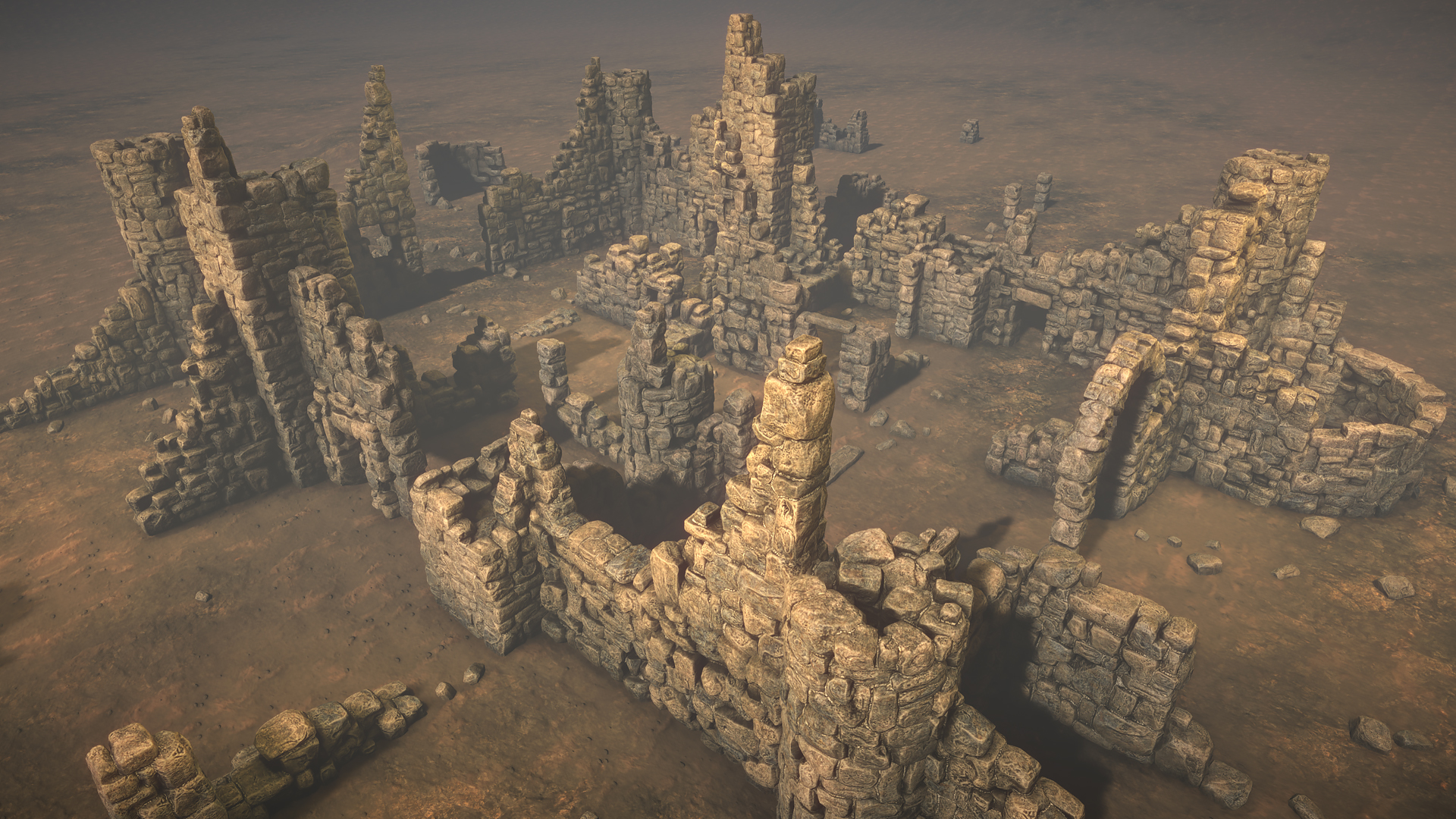 Ruined Walls - iClone/Stage - Reallusion Content Store