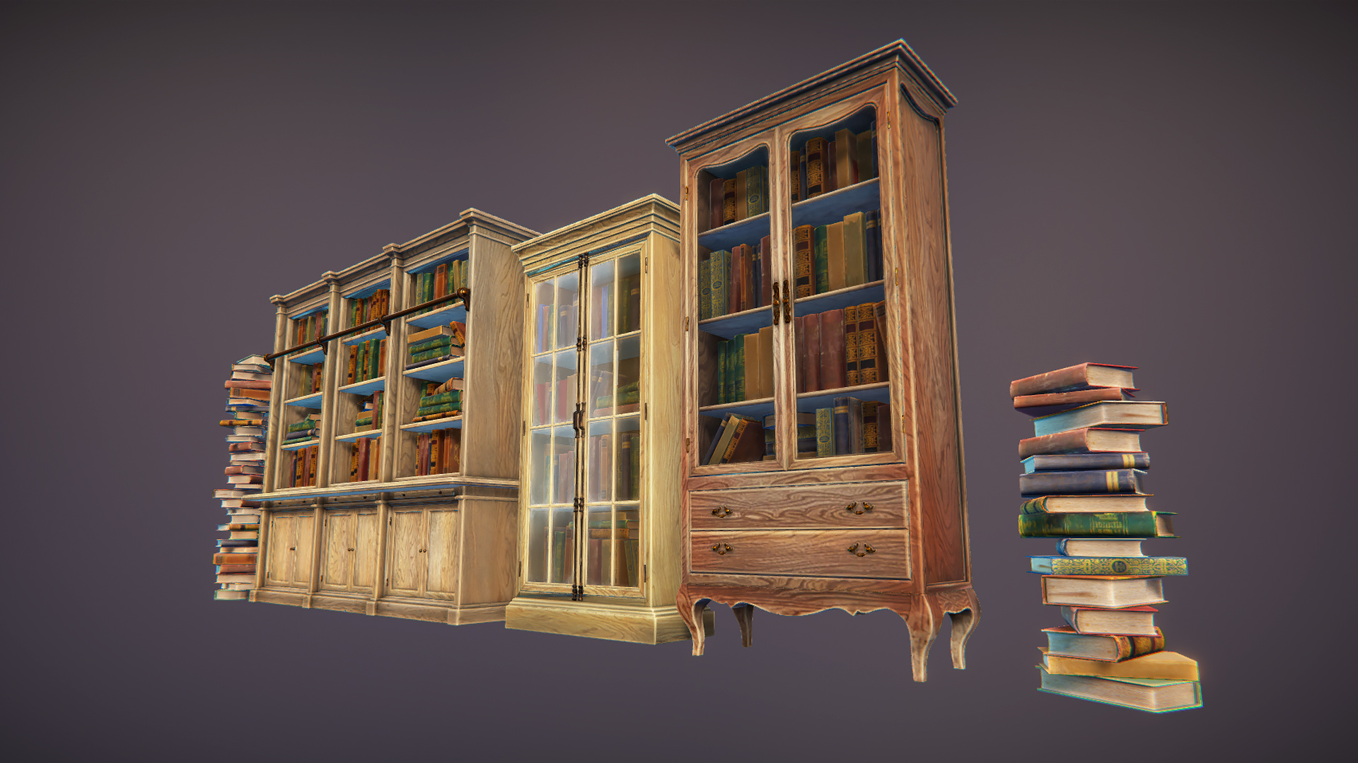 Bookcases and books - iClone/Stage - Reallusion Content Store