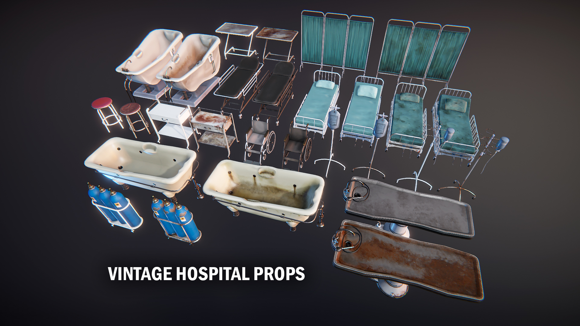 Vintage Hospital Props - iClone/Stage - Reallusion Content Store