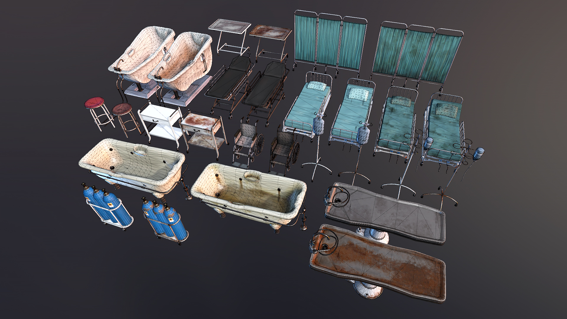 Vintage Hospital Props - iClone/Stage - Reallusion Content Store