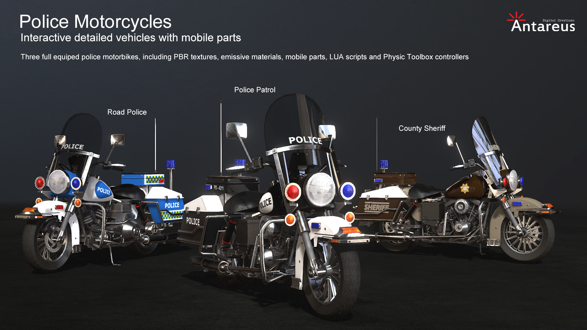Police Motorcycles - iClone/Stage - Reallusion Content Store