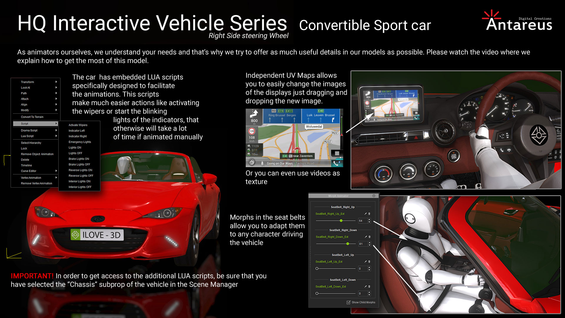 HQ Interactive Vehicles - Convertible Sports Car RHD - iClone/Scenes ...