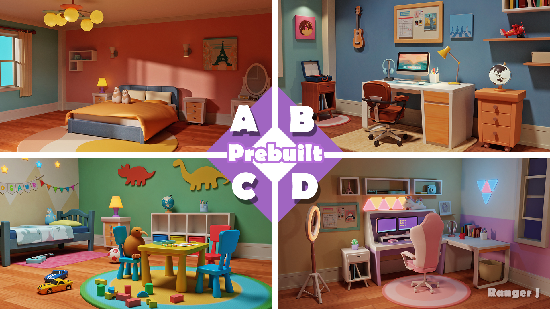 Cartoon Home Builder Vol.3 Various Rooms - iClone/Scenes & Props ...