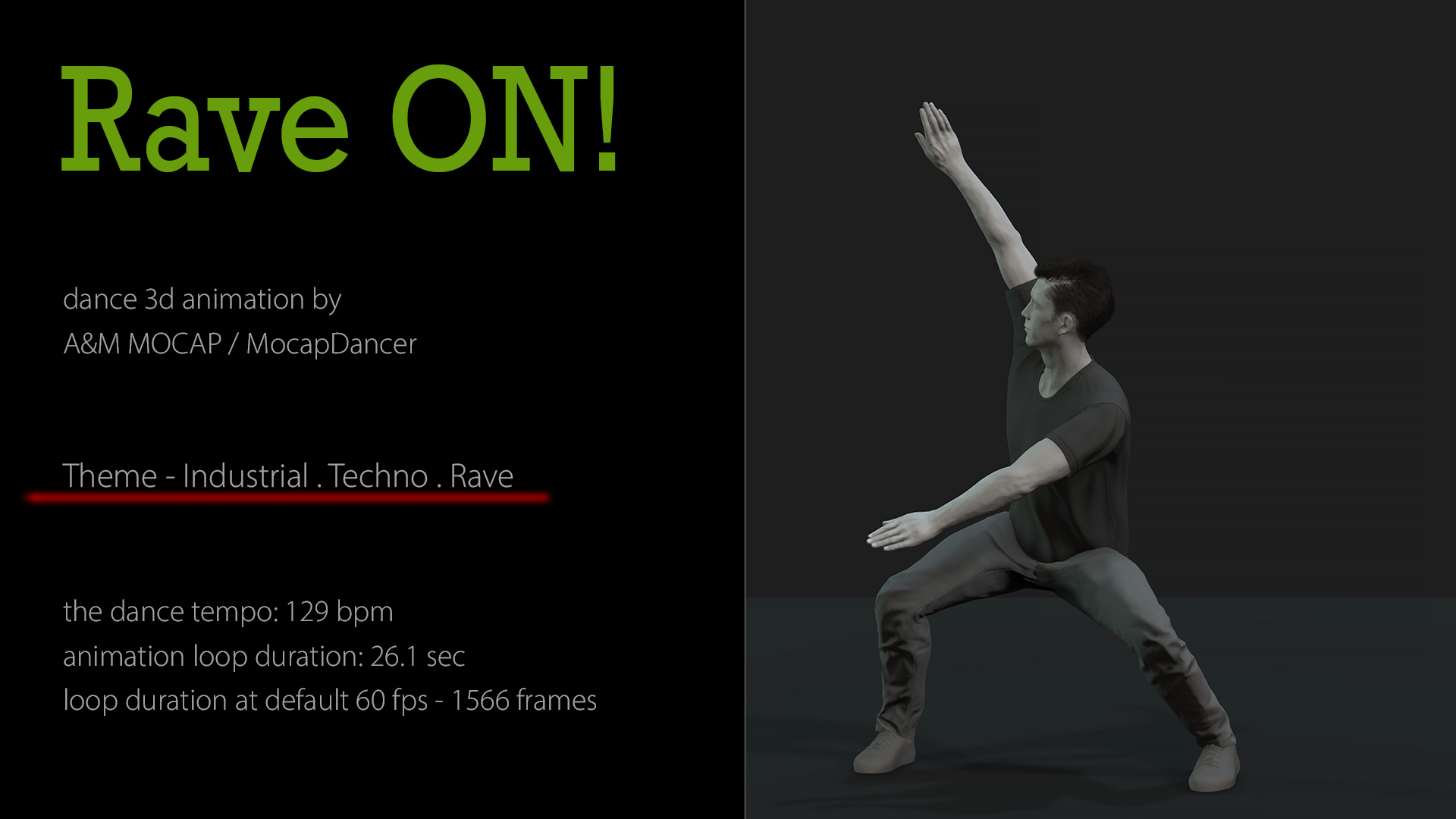A&M - Rave On (129bpm) - dance animation - iClone/Motion - Reallusion ...