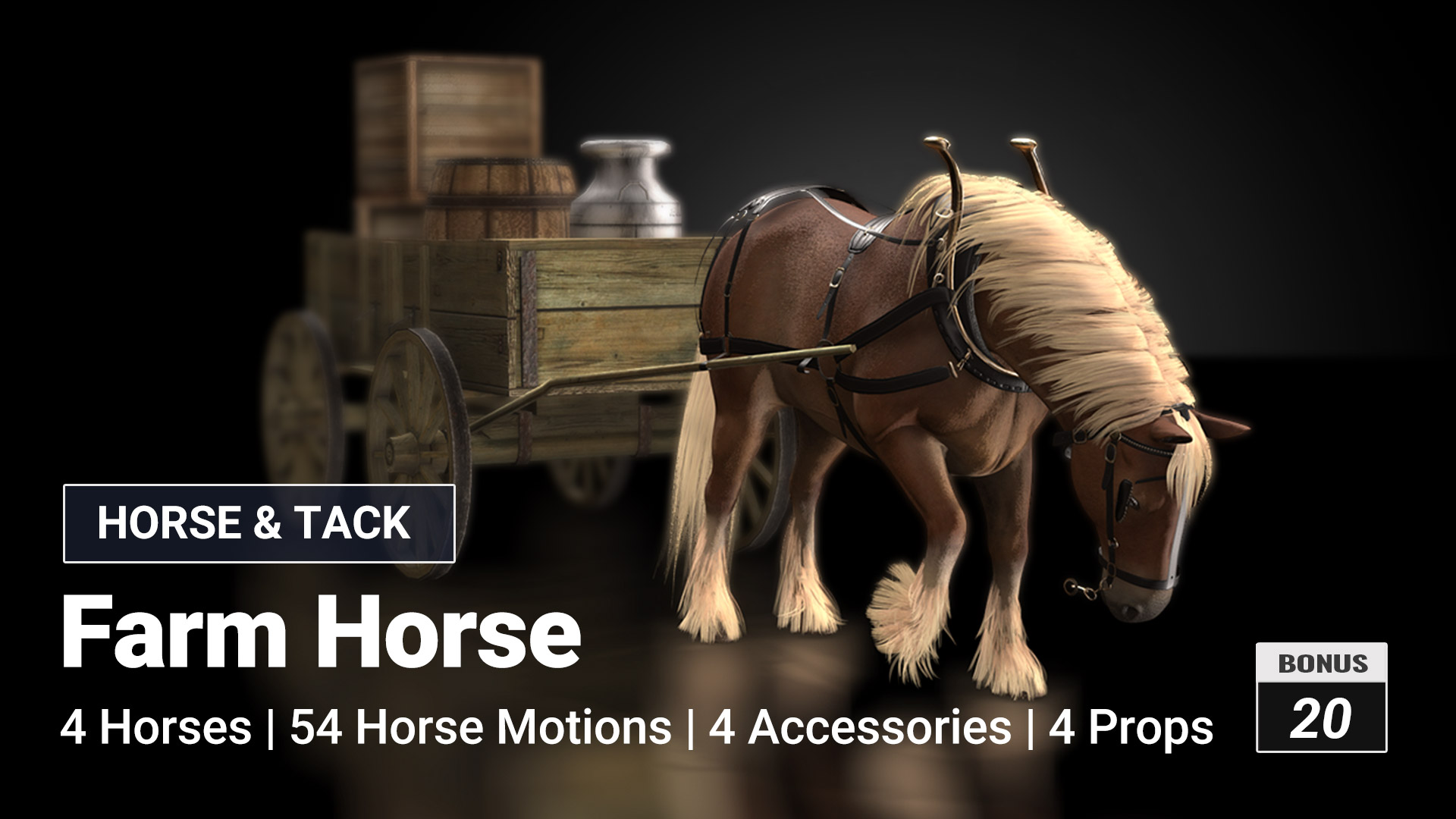 Horse & Tack - Farm Horse - iClone/Actor - Reallusion Content Store