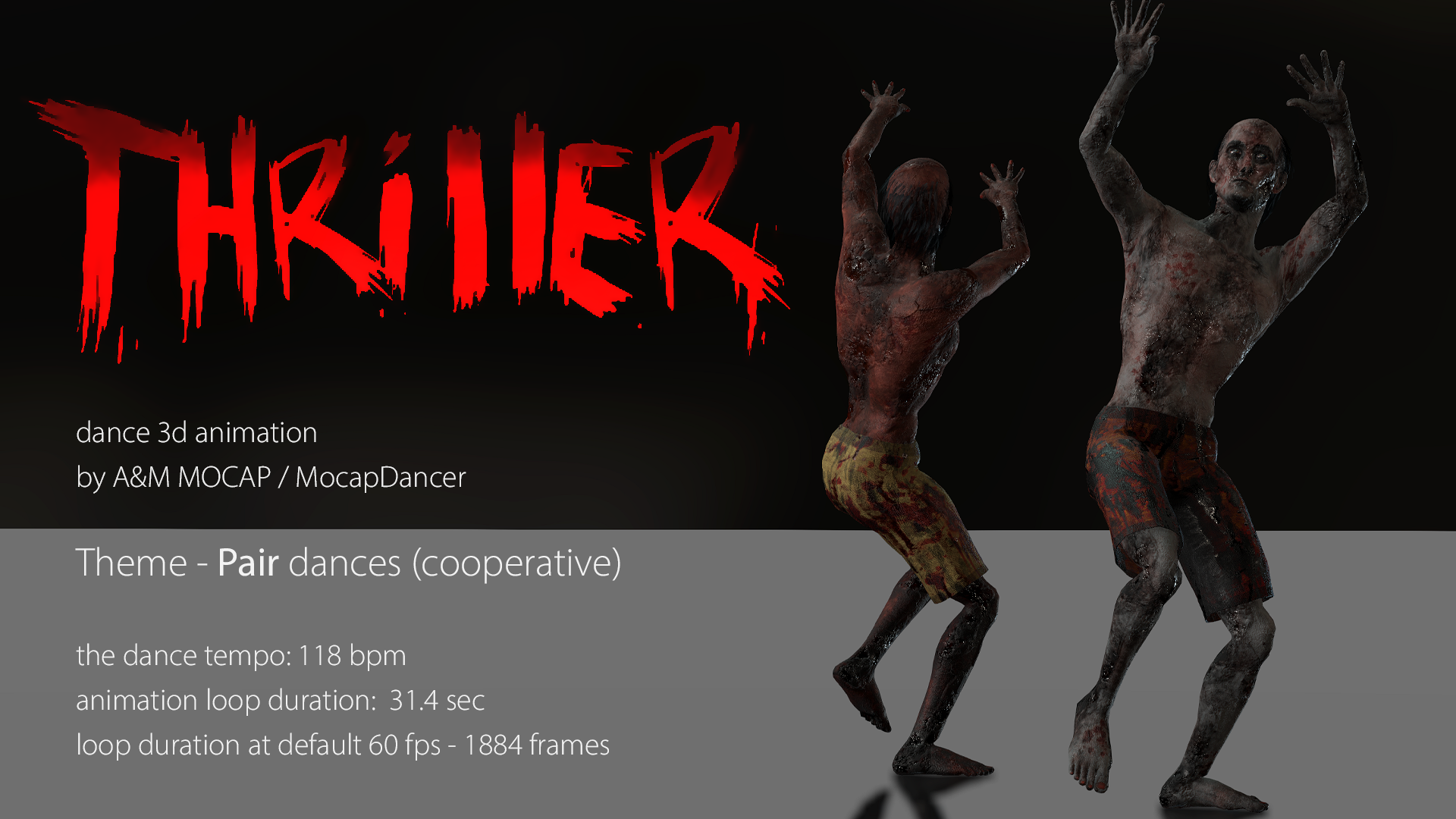 A&amp;M - Thriller [pair dance animation, 118bpm] - iClone/Motion ...