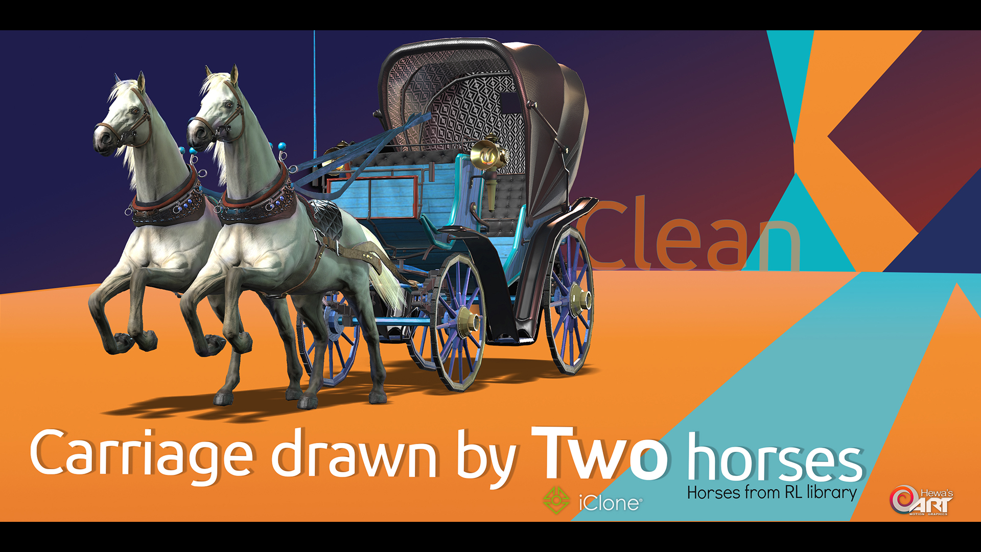 Clean_Carriage_Two Horses - iClone/Scenes & Props - Reallusion Content ...