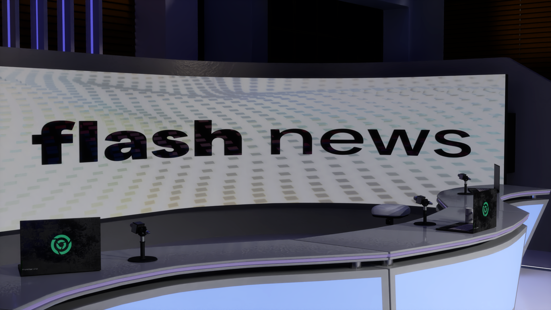 Flash News TV Studio - iClone/Scenes & Props - Reallusion Content Store