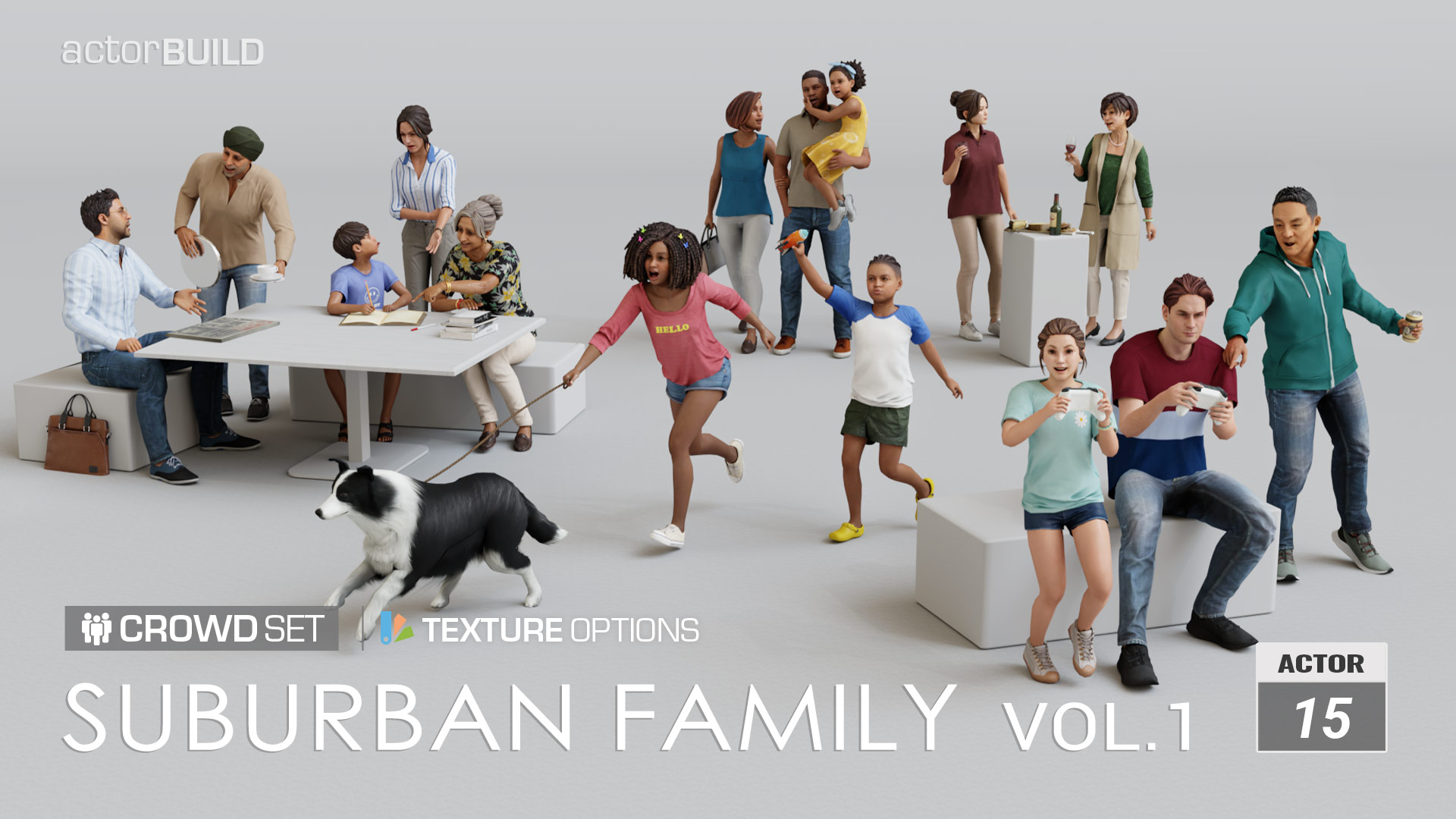 Suburban Family - Crowd Set - Vol.1 - iClone/Actor - Reallusion Content ...