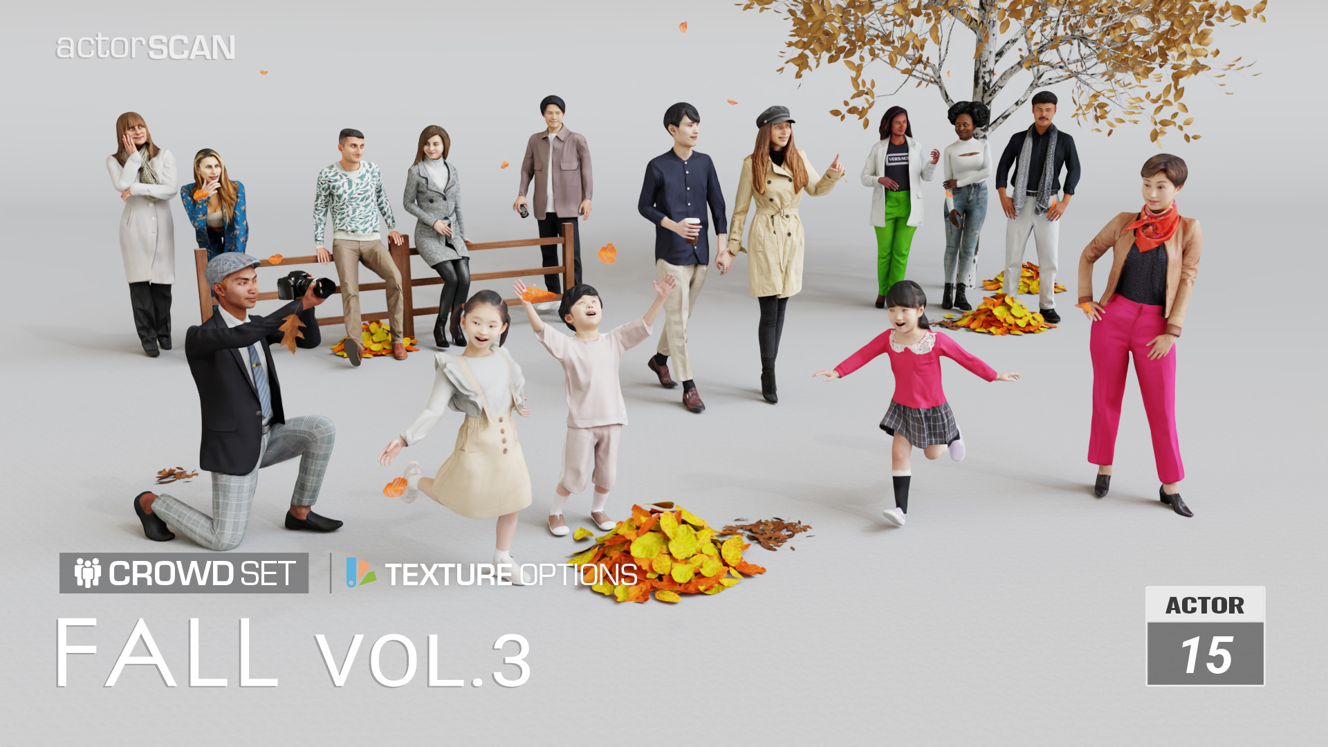 Fall - Crowd Set - Vol.3 - iClone/Actor - Reallusion Content Store