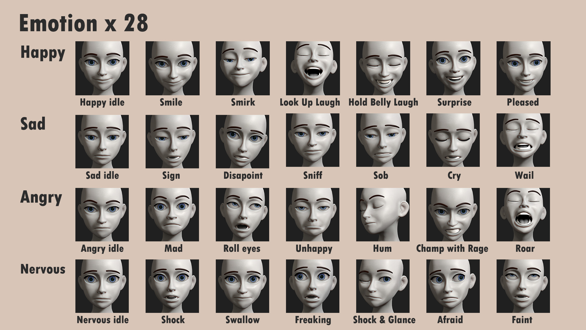 Cartoon Expressions_Basic50 - iClone/Expression - Reallusion Content Store