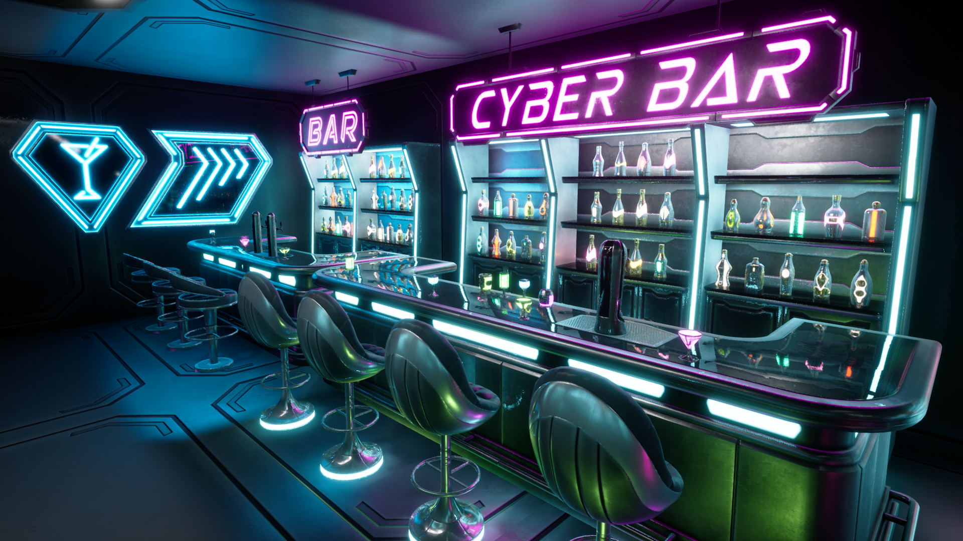 SciFi Bar Props - iClone/Scenes & Props - Reallusion Content Store