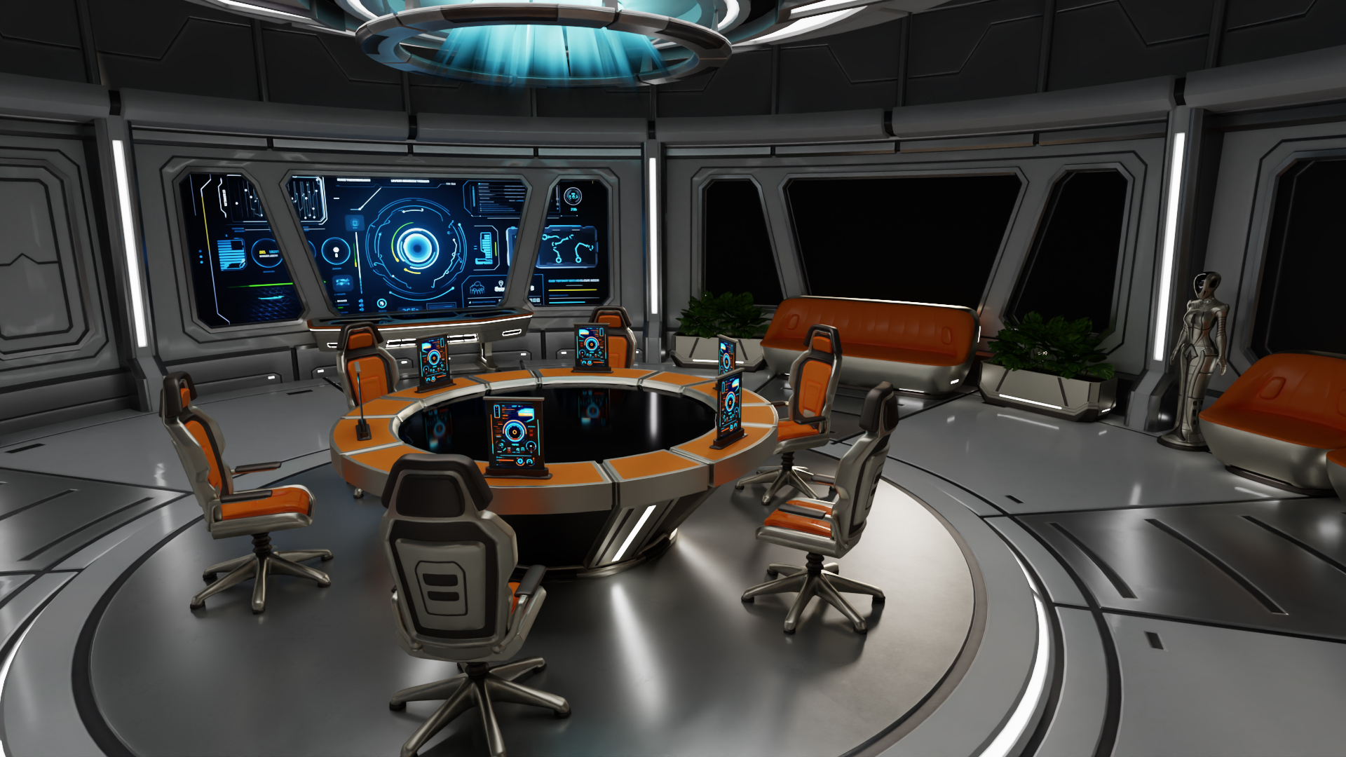 SciFi Conference Room - iClone/Scenes & Props - Reallusion Content Store