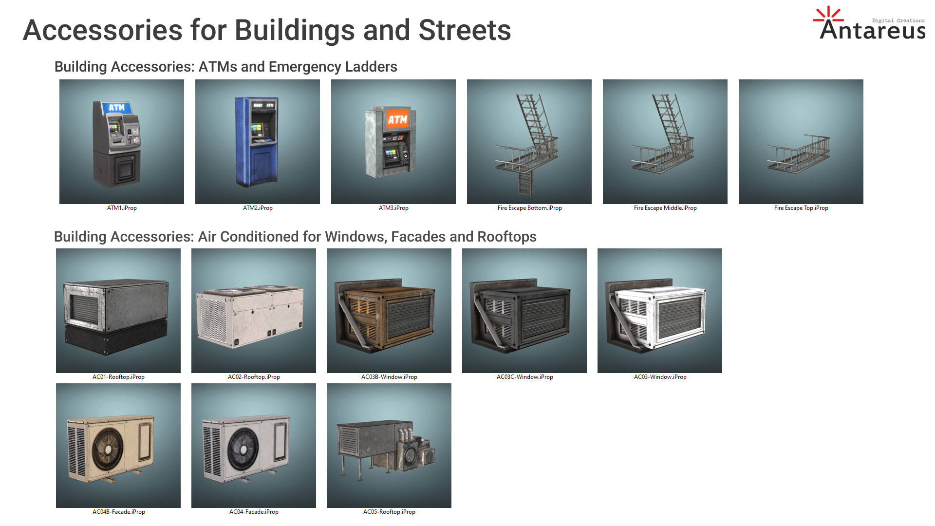 Accessories for Buildings & Streets - iClone/Scenes & Props - Reallusion Content Store