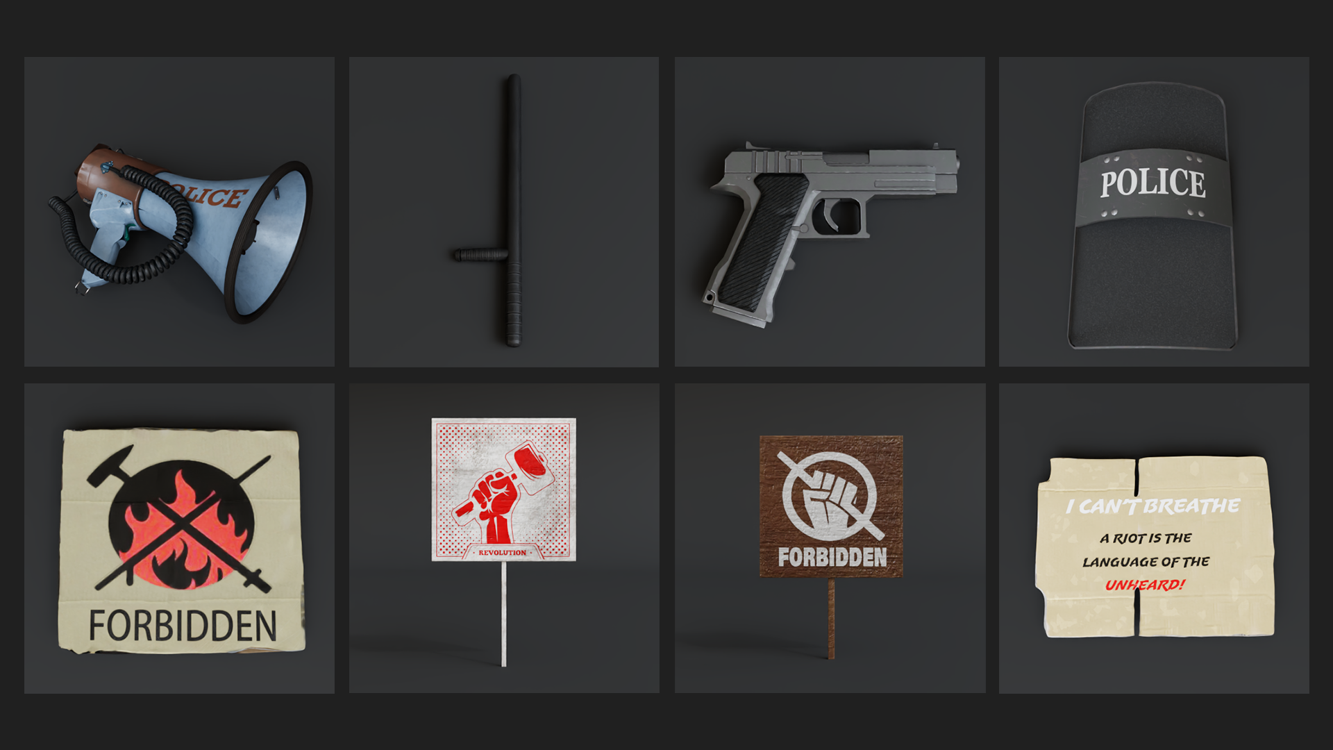 Props Collection - Police & Riot - iClone/Scenes & Props - Reallusion ...