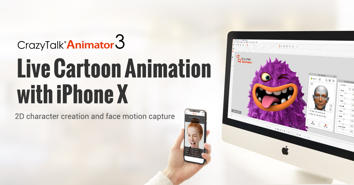iPhone 臉部動態捕捉 2D 實況角色動畫｜CrazyTalk Animator 3
