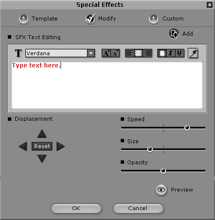 Applying Text Special Effects