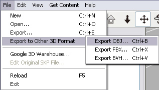 Exporting in OBJ Format