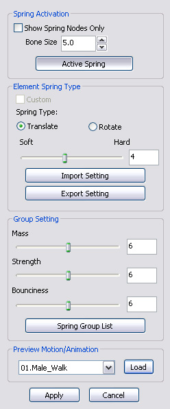 Setting Spring Effects