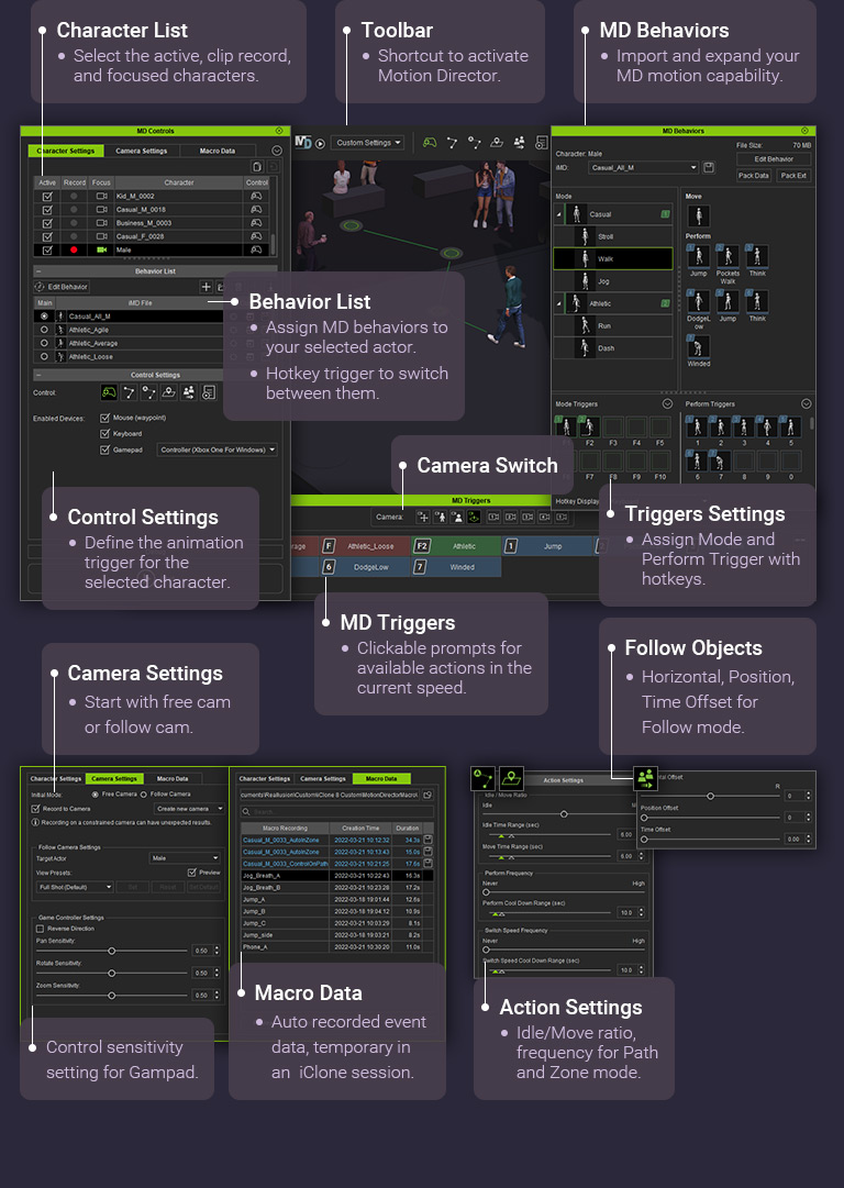 Motion Director - Play2Animate | AI Animation | iClone