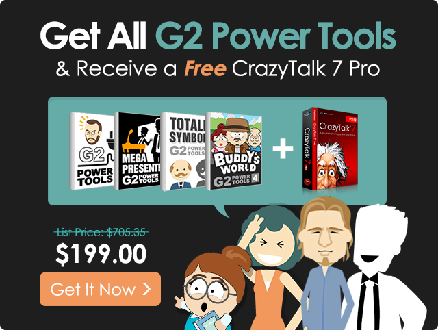 Most Recommend Content for CrazyTalk Animator 2 - FREE Gift included!