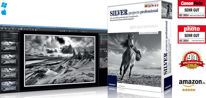 Silver projects: your first choice for professional black and white photography.