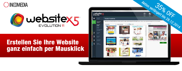 Erstellen Sie Ihre Website ganz einfach per Mausklick.
